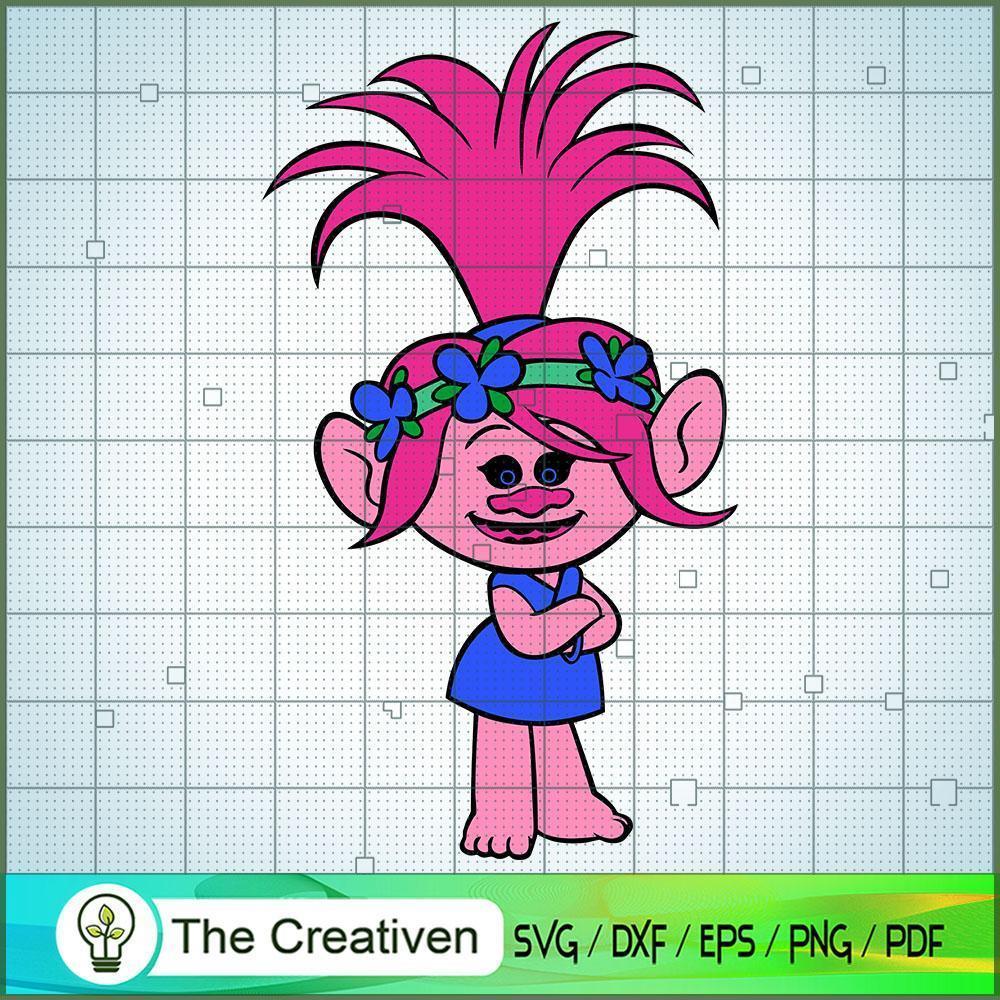 Cute Pose Pink Poppy SVG, Trolls SVG, Funny SVG, Cartoon SVG - Premium ...