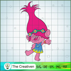 Cute Queen Poppy SVG, Trolls SVG, Funny SVG, Cartoon SVG - Premium ...