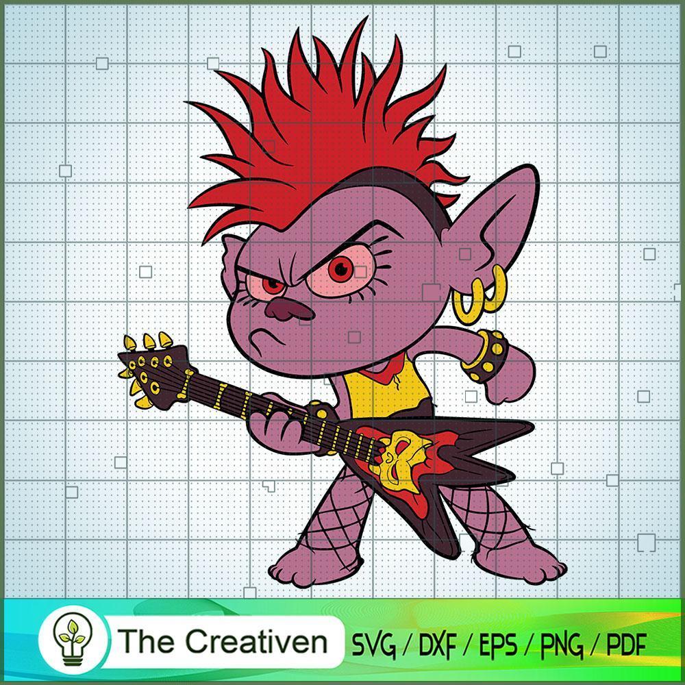 Barb Queen Of Rock SVG, Trolls SVG, Funny SVG, Cartoon SVG - Premium ...