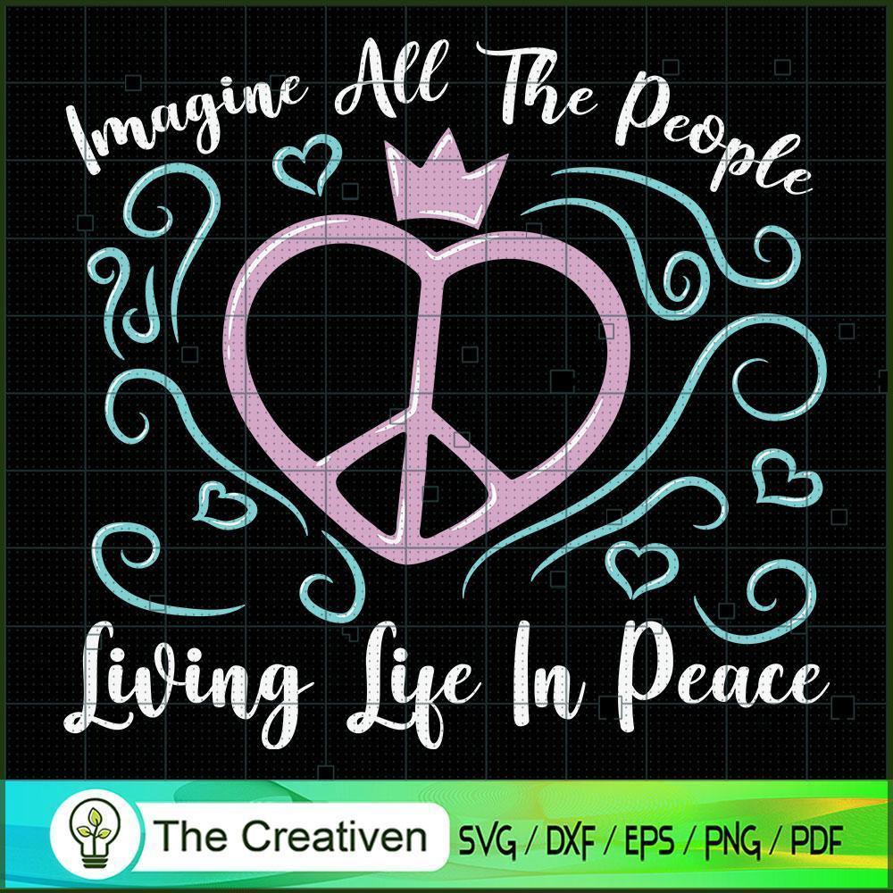 Hippie Imagine Living Life In Peace SVG, Peace Love SVG, Hippie Soul ...