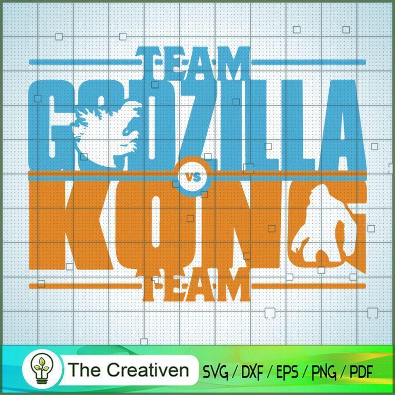 Team Godzilla Vs Team Kong SVG , Godzilla Silhouette, Godzilla Cut File ...