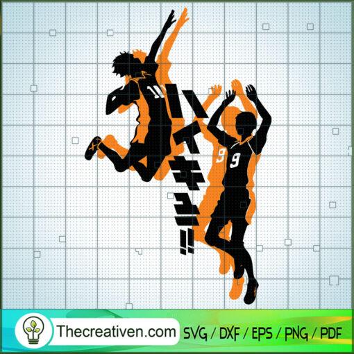 Hinata And Kageyama SVG, Hakiyuu SVG, Volleyball Cartoon SVG - Premium ...
