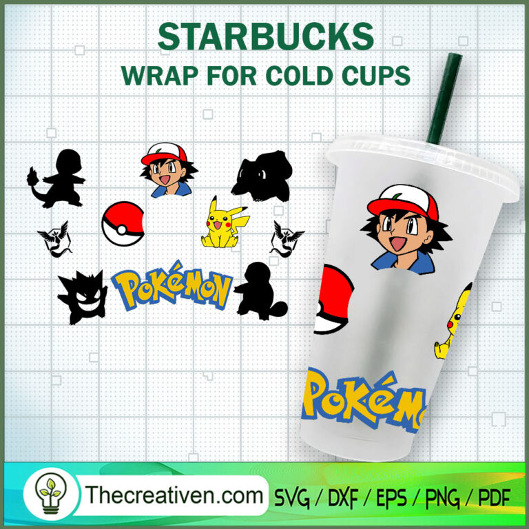 Pokemon Starbucks Cup SVG, Starbucks Cold Cup Full Wrap SVG - Premium ...