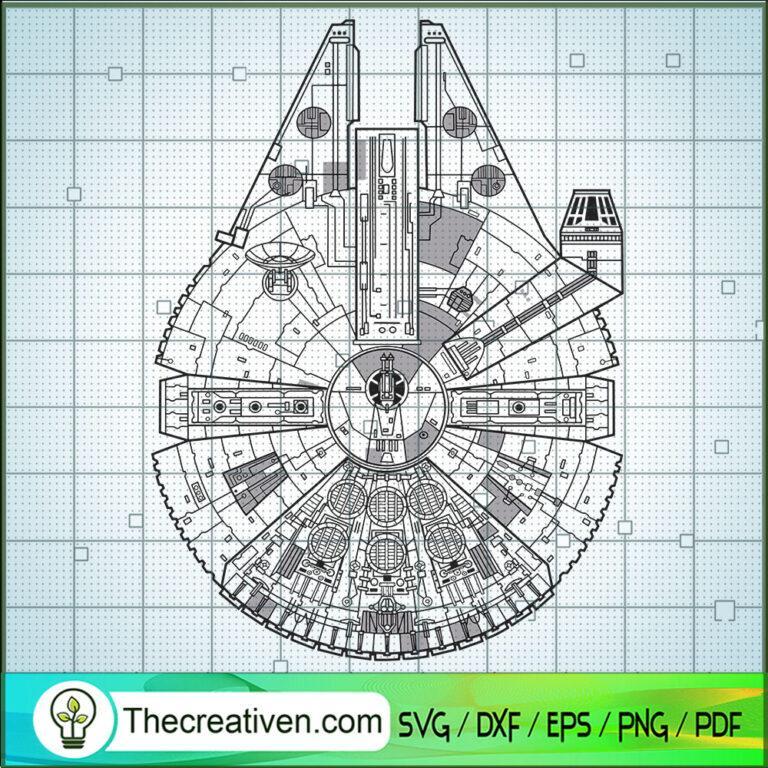 Millennium Falcon SVG, Star Wars SVG, Spaceship SVG - Premium ...