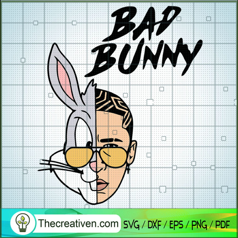 Bad Bunny Half Face SVG, Bad Bunny SVG, Bad Boy SVG - Premium ...