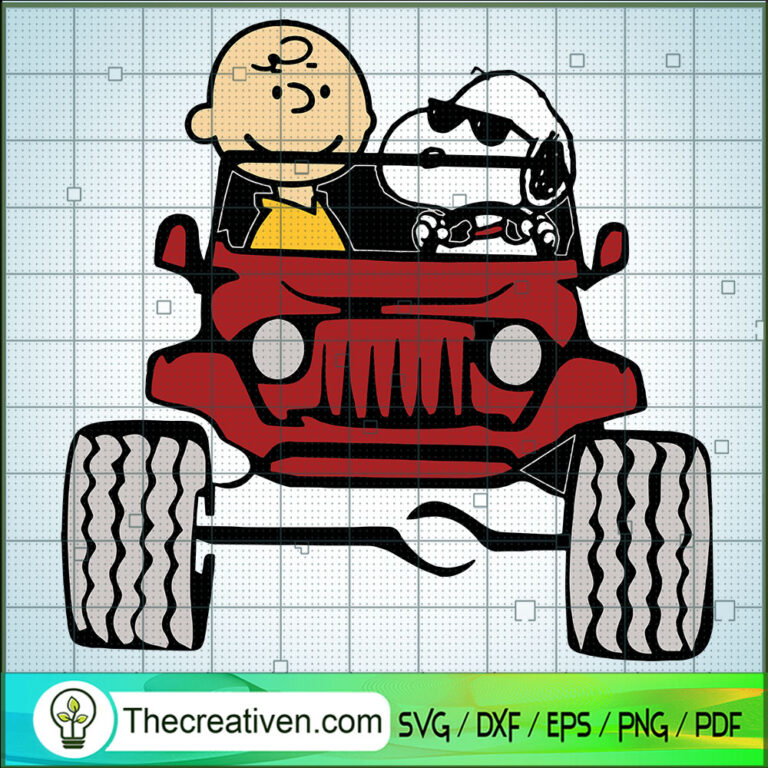Charlie Brown And Snoopy Drive Jeep SVG, Snoopy SVG, Jeep Car SVG ...