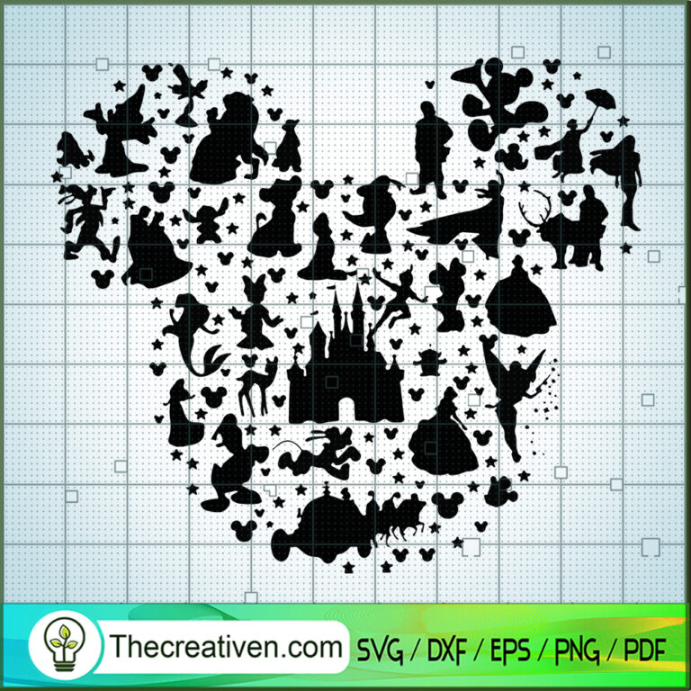 Disney Characters SVG, Walt Disney SVG, Disney Mickey Head SVG ...