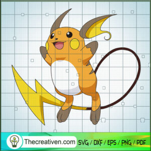 Raichu Male Pokemon SVG, Pokemon Dex SVG, Pokemon Cartoon SVG - Premium ...