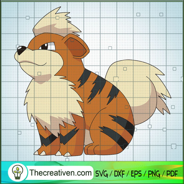 Growlithe Pokemon SVG, Pokemon Dex SVG, Pokemon Cartoon SVG - Premium ...