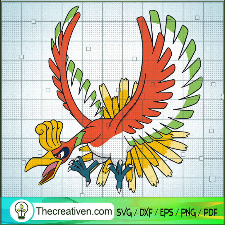 Ho-Oh Pokemon SVG, Pokemon Dex SVG, Pokemon Cartoon SVG - Premium ...