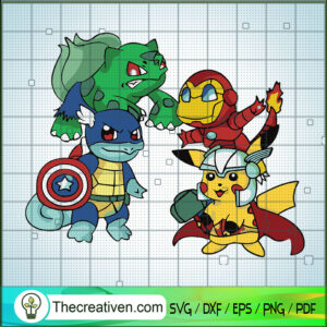 Pokemon Avengers Team SVG, Pokemon SVG, Marvel SVG - Premium & Original ...