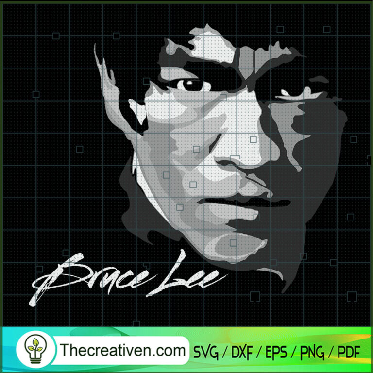 Bruce Lee Face SVG, Actor SVG, Fighter SVG - Premium & Original SVG Cut ...