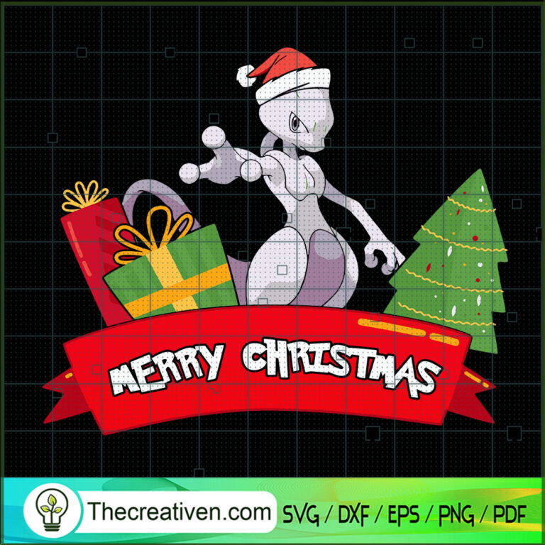 Mewtwo Merry Christmas SVG, Pokemon Christmas SVG, Pokemon SVG ...