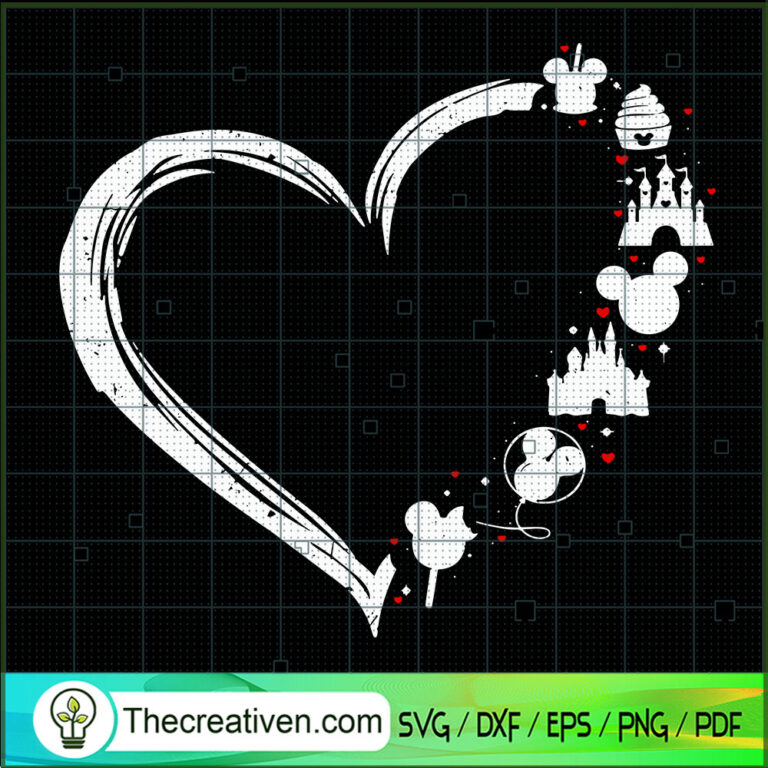 Big Heart Disney SVG, Walt Disney SVG, Disney Castle SVG - Premium ...