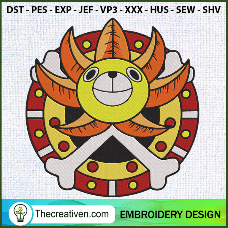 Thousand Sunny Logo Embroidery Designs, One Piece Machine Embroidery ...