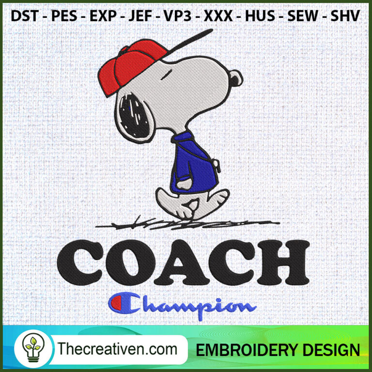 Coach Champion Snoopy Embroidery Designs, Snoopy Machine Embroidery ...