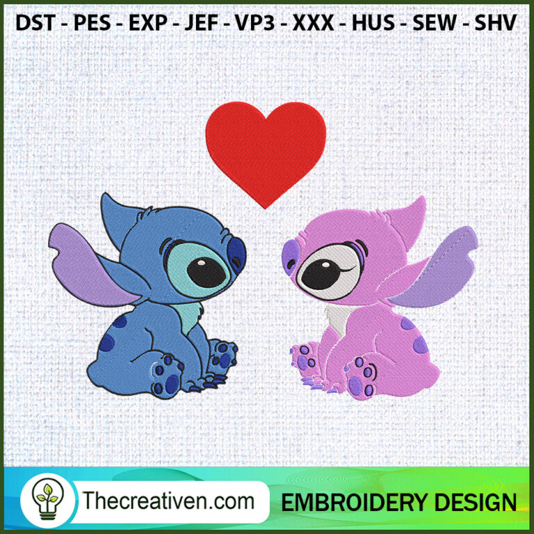 Stitch And Angel Love Embroidery Designs, Stitch Machine Embroidery ...