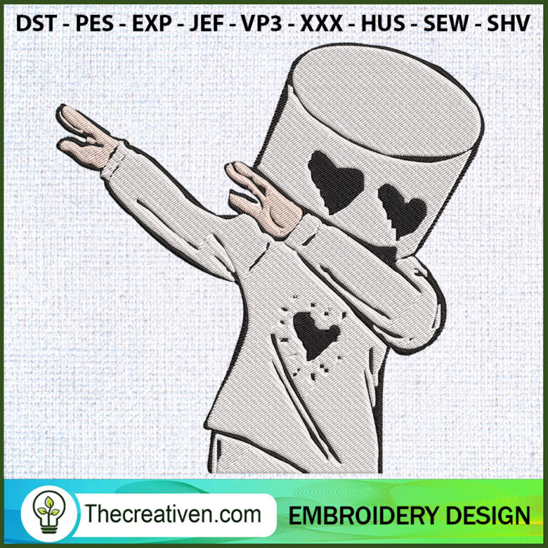 Marshmello DAB Embroidery Designs, Marshmello Machine Embroidery Design ...