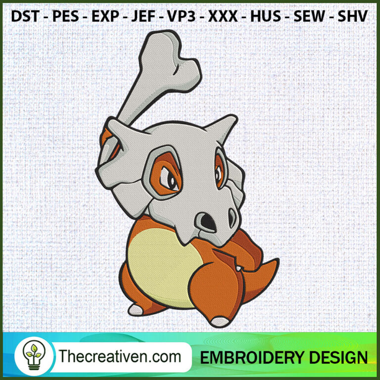 Cubone Pokemon Embroidery Designs, Pokemon Machine Embroidery Design ...
