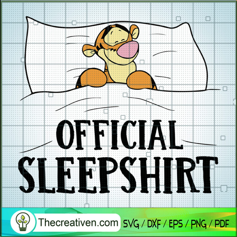 Official Sleepshirt SVG, Tiger Sleeping SVG, Funny Cartoon SVG ...