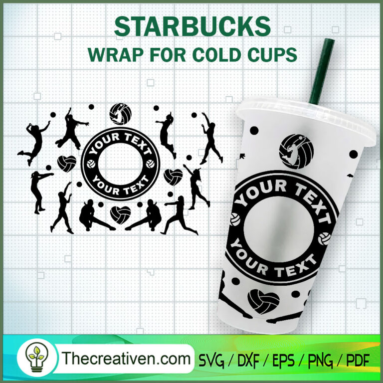 Personalized Volleyball Starbucks Cold Cup SVG, 24oz Venti Cold Cup ...