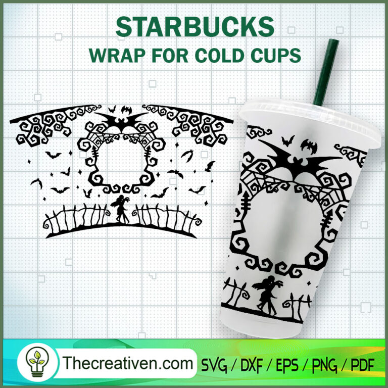 Jack And Sally Kiss Starbucks Cold Cup SVG, 24oz Venti Cold Cup ...
