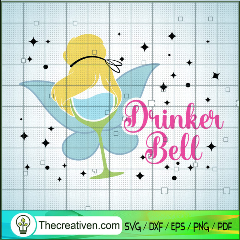 Drinking Bell SVG, Tinker Bell Drinking Glass SVG, Disney Tinker Bell ...