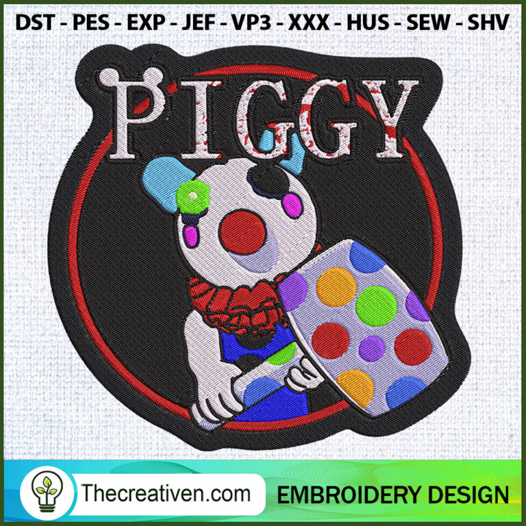 Piggy Clown Embroidery Designs, Roblox Piggy Machine Embroidery Design ...