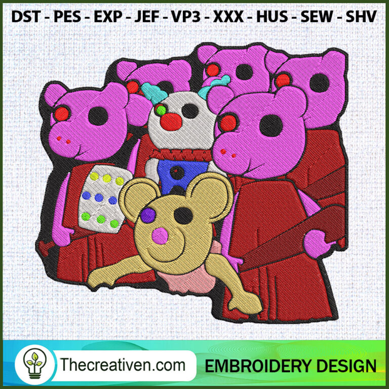 Piggy Squad Horror Embroidery Designs, Roblox Piggy Machine Embroidery ...