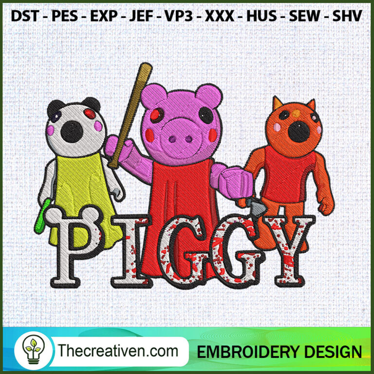 Piggy And Friends Embroidery Designs, Roblox Piggy Machine Embroidery ...