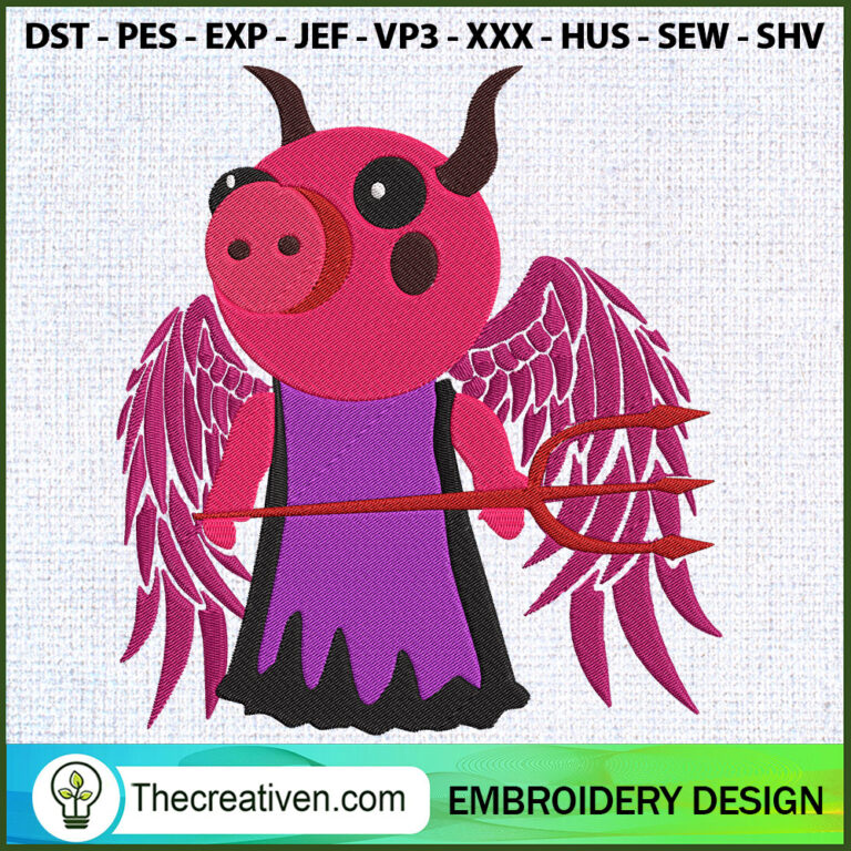 Piggy Demon Embroidery Designs, Roblox Piggy Machine Embroidery Design ...