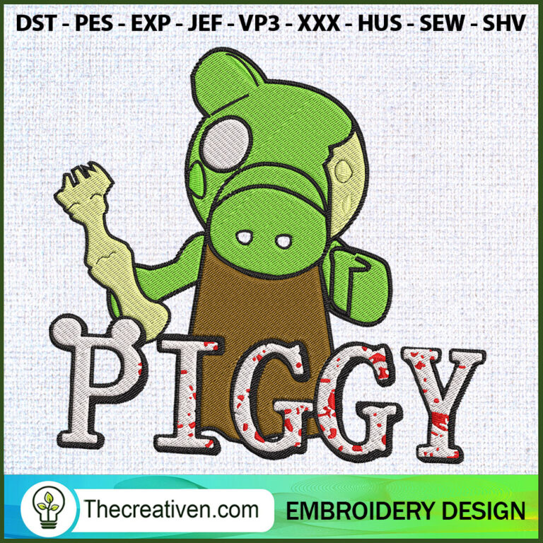 Piggy Zombie Embroidery Designs, Roblox Piggy Machine Embroidery Design ...