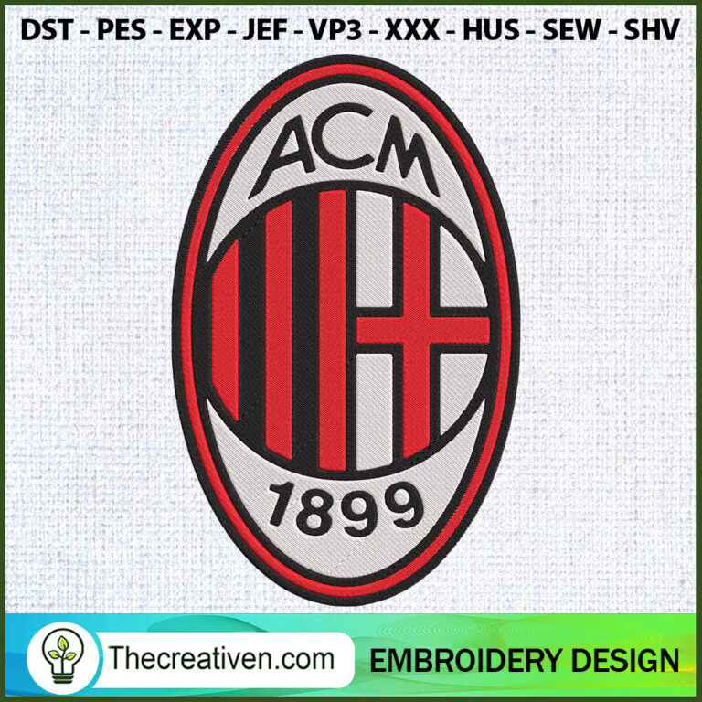 AC Milan Embroidery Designs, UEFA Champions League Machine Embroidery ...