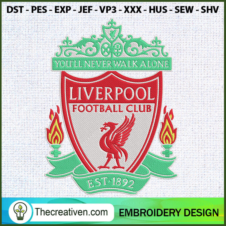 Liverpool FC Embroidery Designs, UEFA Champions League Machine ...