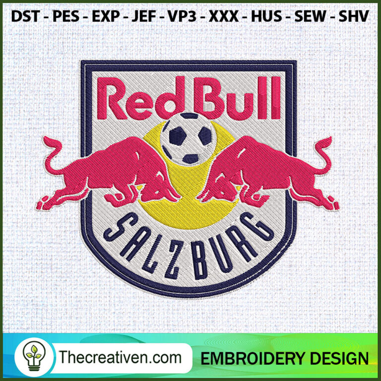 Red Bull Salzburg Embroidery Designs, UEFA Champions League Machine ...