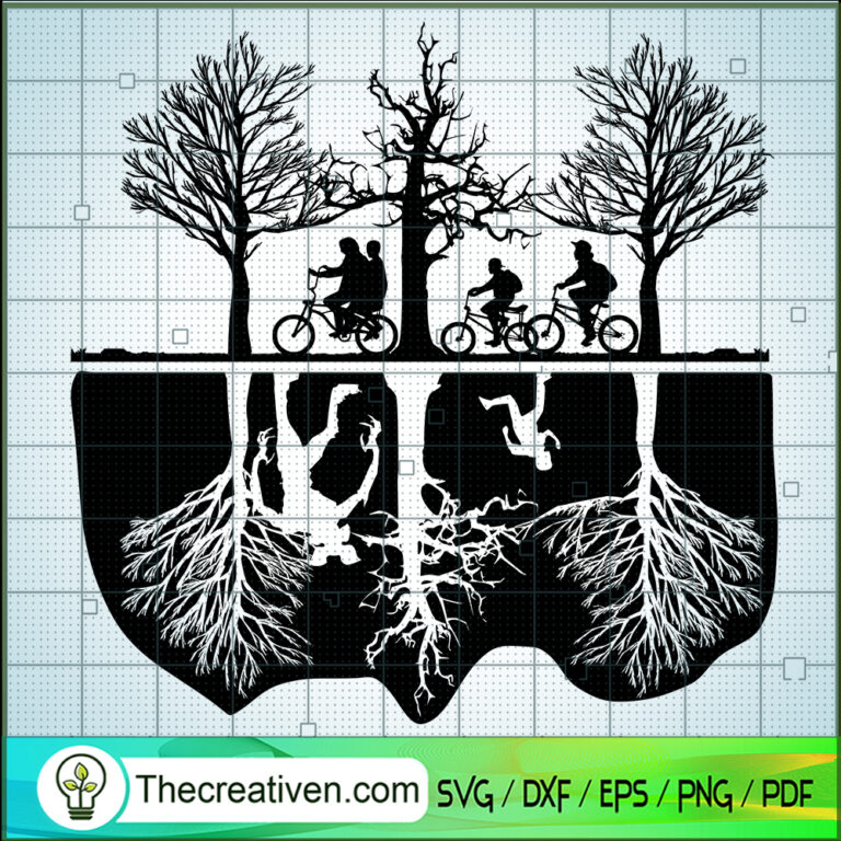 Stranger Things Bicycles Trees Upside Down SVG, Stranger Things Poster ...