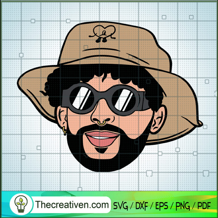 Bad Bunny Face SVG, Funny Bad Bunny SVG, Singer SVG - Premium ...