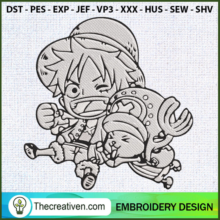Luffy And Tony Tony Chopper Embroidery Designs, One Piece Machine ...