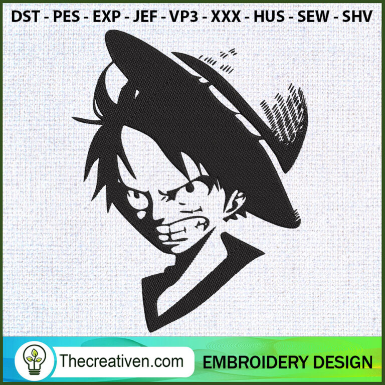 Luffy Angry One Piece Embroidery Designs, One Piece Machine Embroidery ...