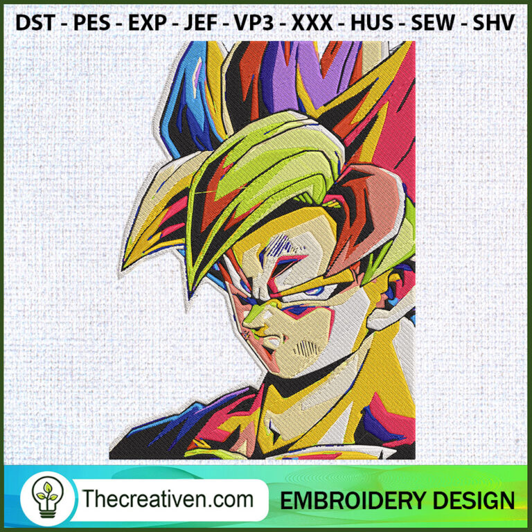 Goku Colorful Embroidery Designs, Dragon Ball Machine Embroidery Design ...