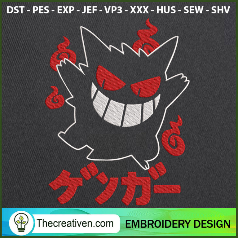 Gengar Demon Embroidery Designs, Pokemon Machine Embroidery Design ...