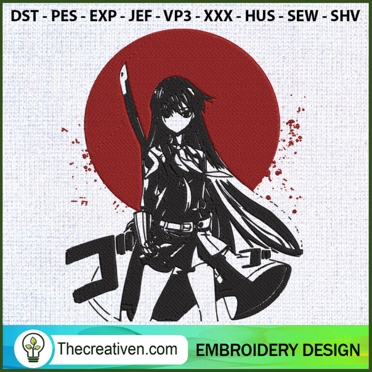 Akame Of The Demon Sword Murasame Embroidery Designs, Akame Ga Kill ...