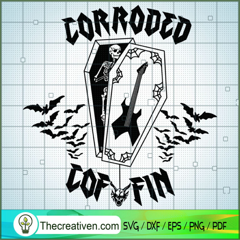 Corroded Coffin SVG, Scary Halloween SVG, Skeleton Coffin SVG - Premium ...