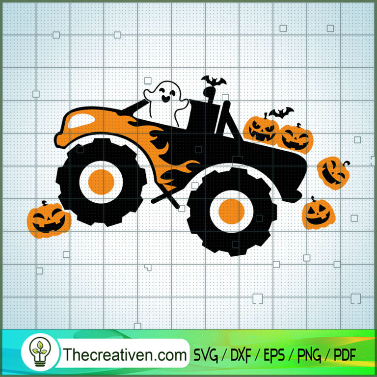 Halloween Monster Truck SVG, Pumpkin Jack-o'-lantern SVG, Funny ...