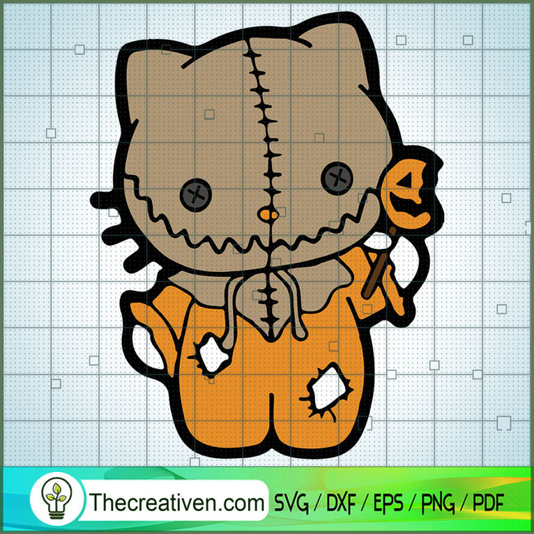 Hello Kitty Leatherface SVG, Hello Kitty Horror SVG, Kitty Halloween ...
