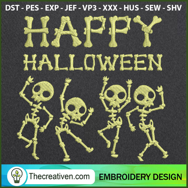 Happy Halloween Skeleton Embroidery Designs, Halloween Machine ...