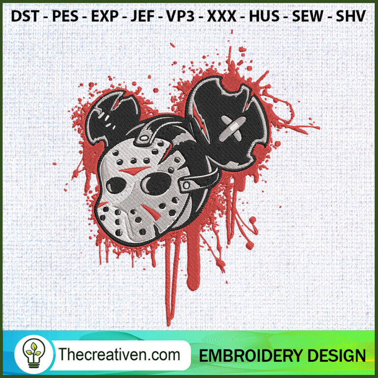 Mickey Jason Voorhees Halloween Head Embroidery Designs, Halloween ...