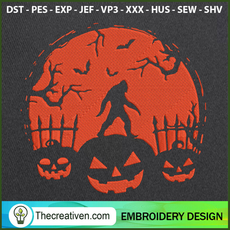 Bigfoot Halloween Embroidery Designs, Halloween Machine Embroidery ...