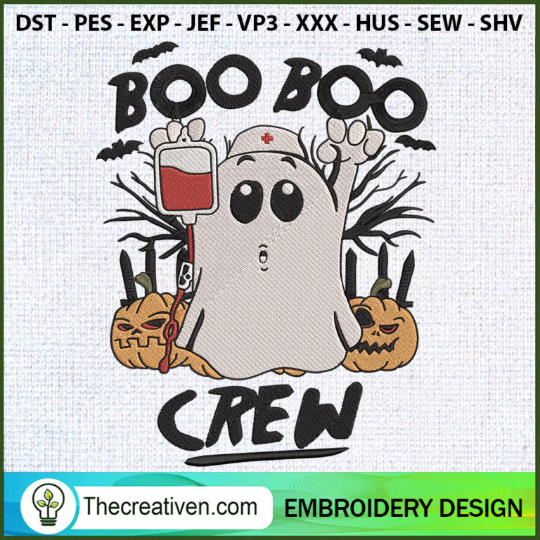 Boo Boo Crew Nurse Embroidery Designs, Halloween Machine Embroidery ...