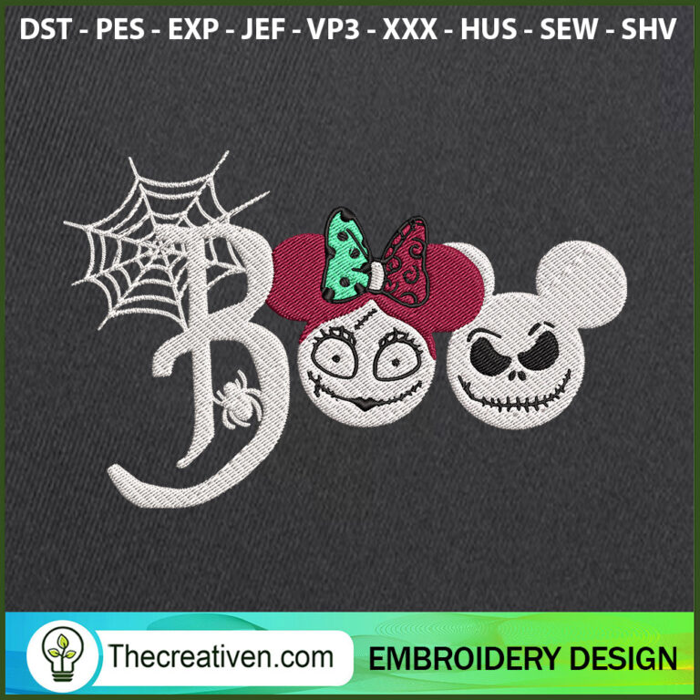 Boo Jack And Sally Embroidery Designs, Halloween Machine Embroidery ...